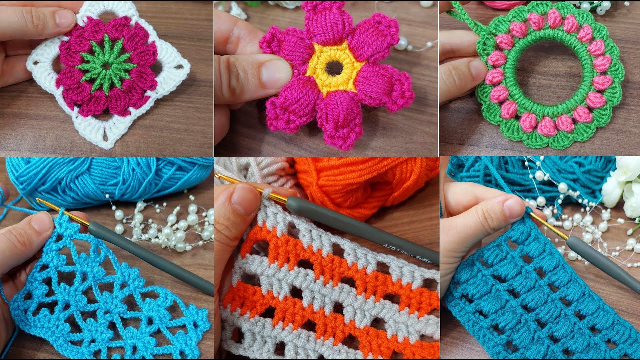 📌 It's 6 a Beautiful Crochet DIY Tutorial stitches and flower - YouTube