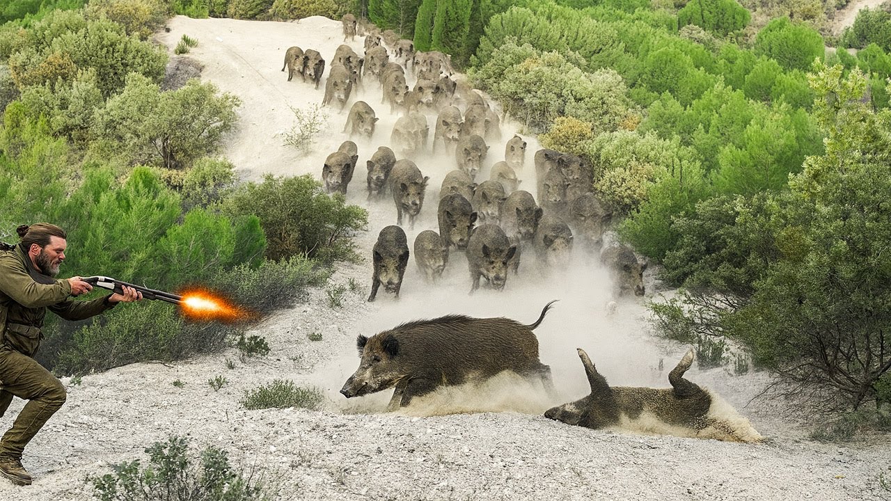 AMAZING Slow Motion Hunt! Wild Boar Hunting in Stunning Detail - YouTube