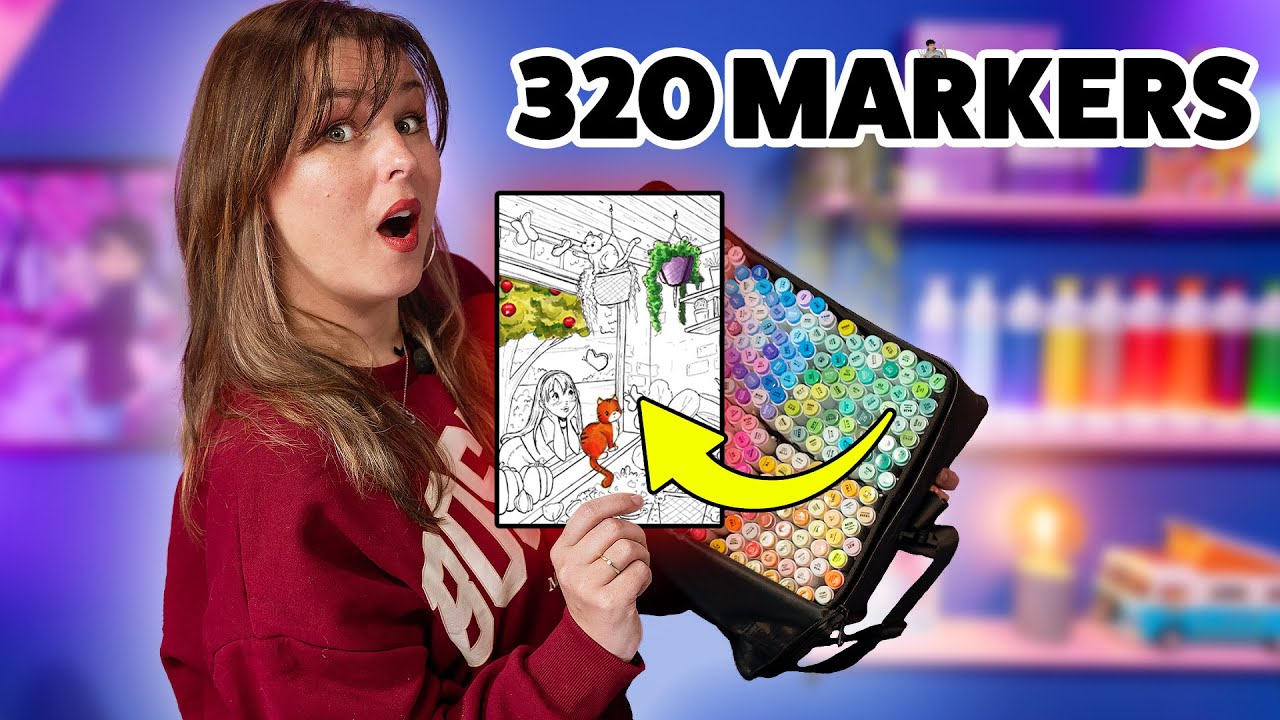 ALLE 320 STIFTEN in 1 TEKENING GEBRUIKEN! - Tekenen Challenge - YouTube