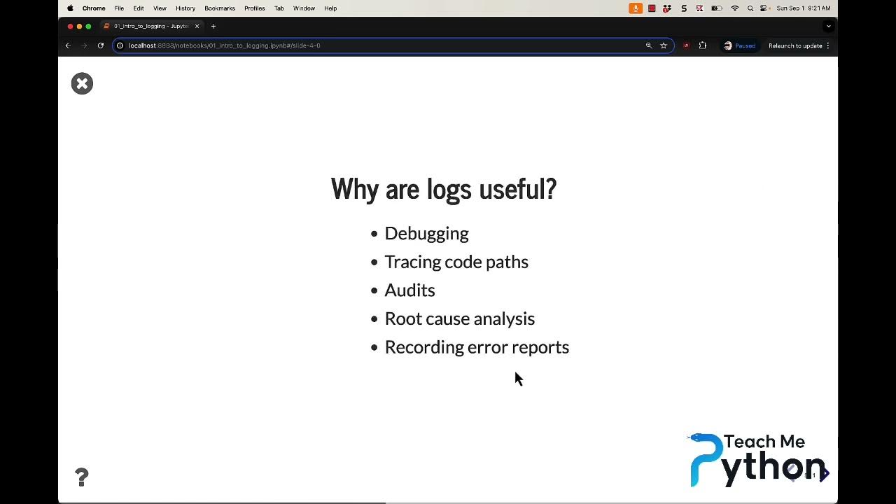 Python Logging - Lesson 01 - Intro to Logging - YouTube