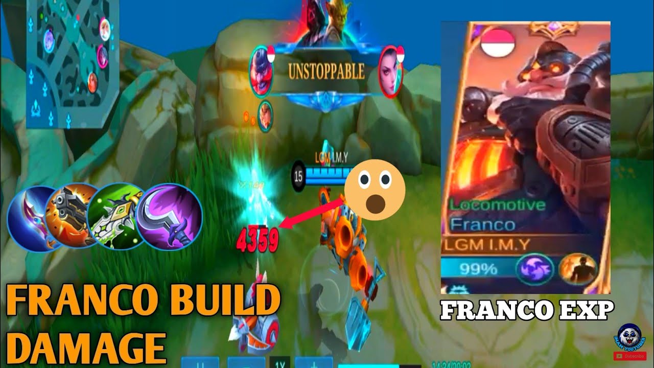 FRANCO EXP LANE!! Build Damage!? - Build Top 1 Global Franco, Gameplay ...