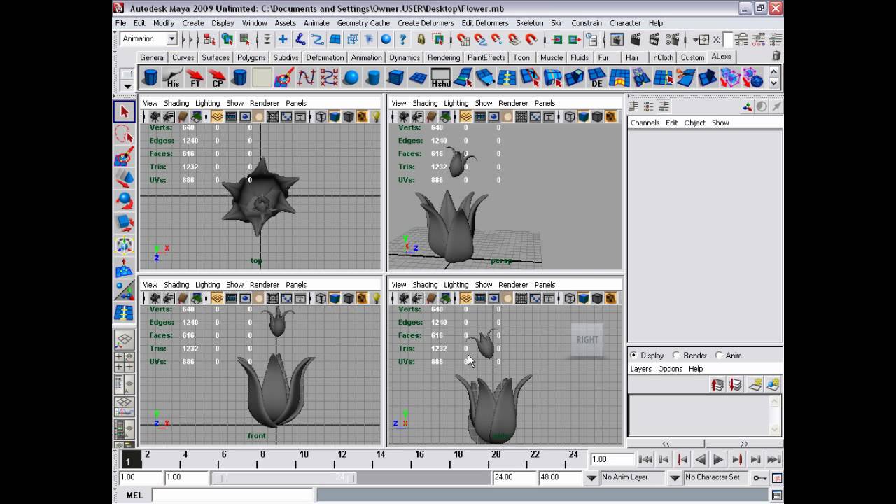 Maya 9 Tutorial_A Flower Concept_Part 4 - YouTube