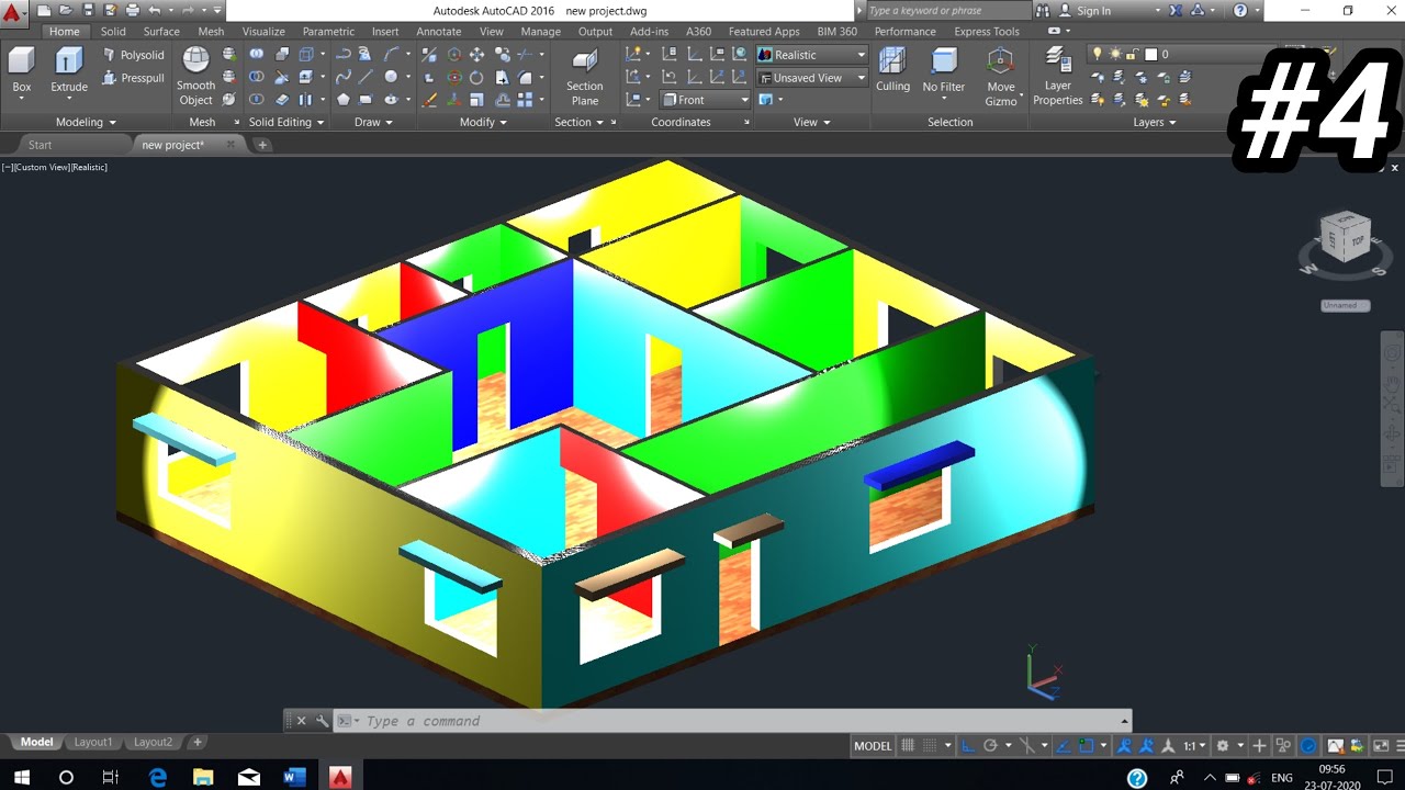 #4 | AutoCAD House Design (3D) Add Chajja - YouTube