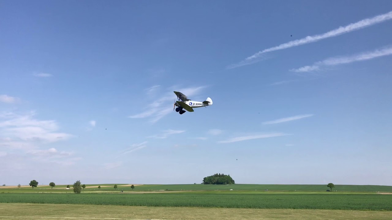 Erster Testflug mit der Fieseler F2 Tiger (Moki 250) - YouTube