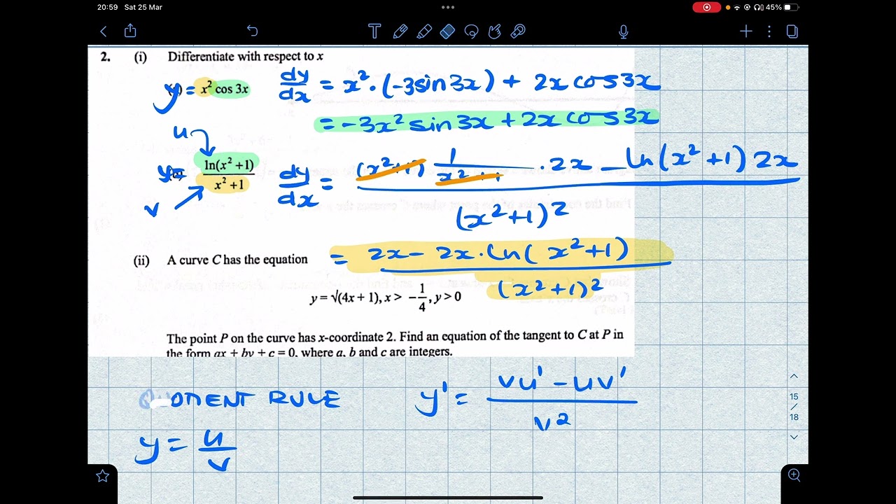Chain Rule Tangent To Curve YouTube Chain Rule Tangent To Curve YouTube