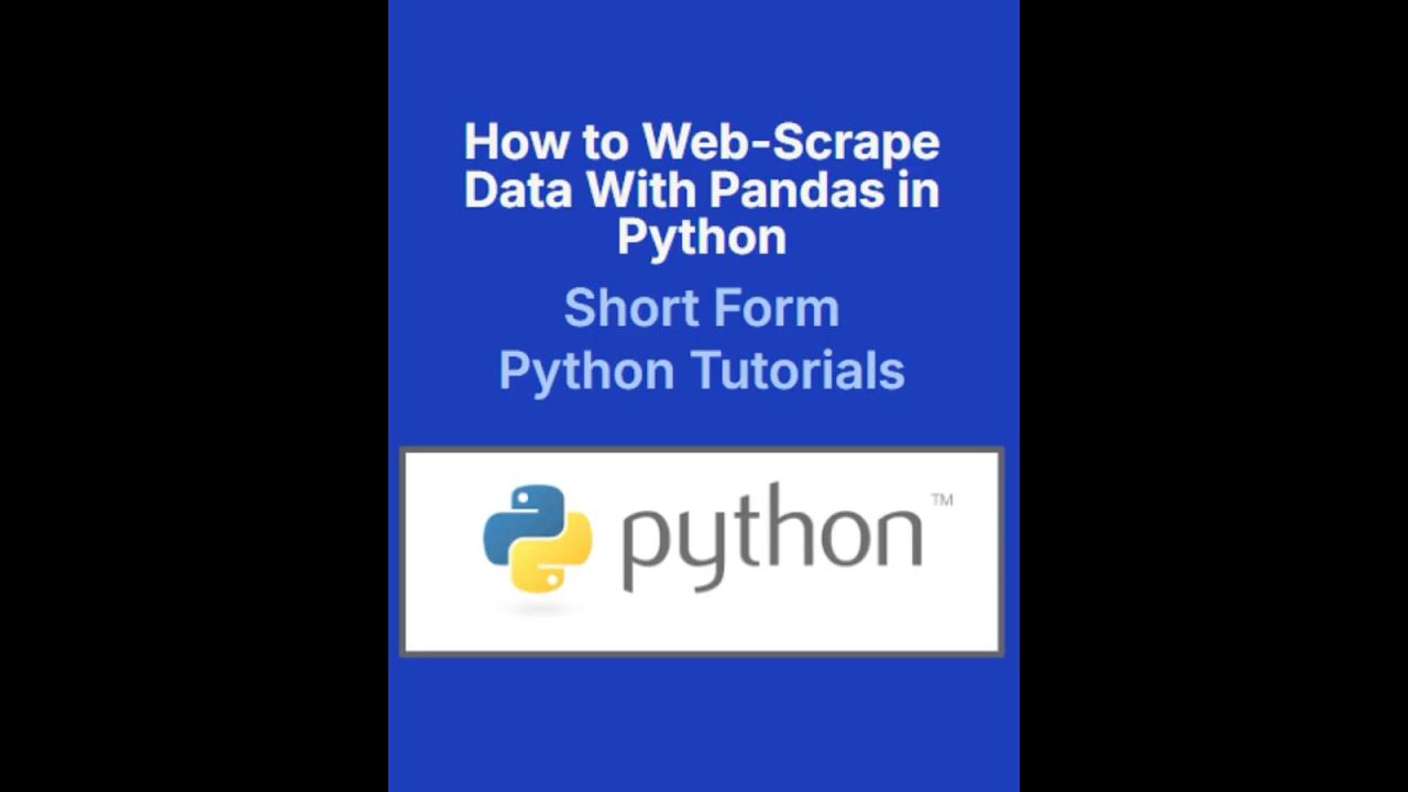 How to Web-Scrape Data with Python | Pandas - YouTube
