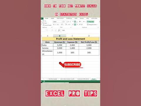 Net profit value in excel | Net Profit formula in excel | NPV Formula ...