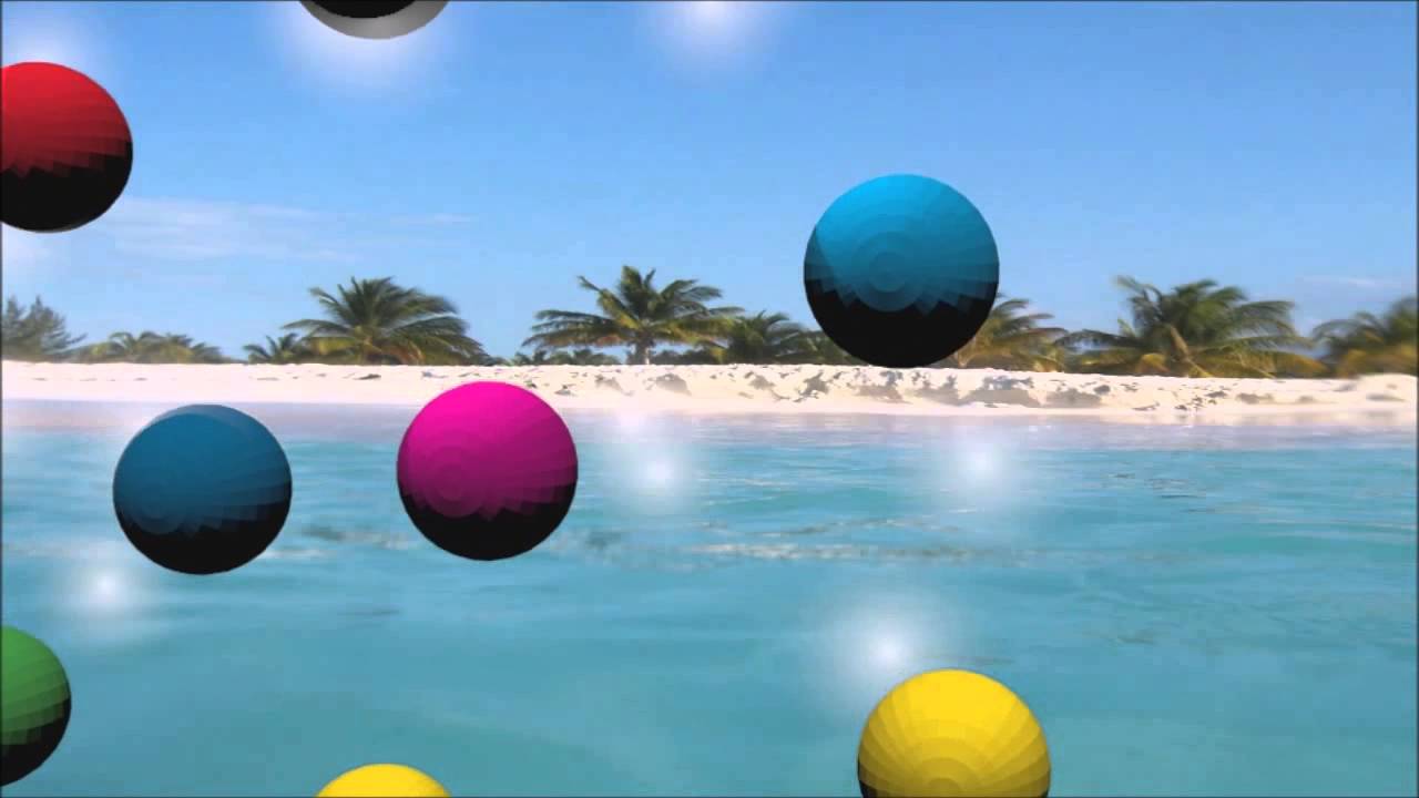 Cartoons for babies 3D - Dancing balls over the beach - YouTube