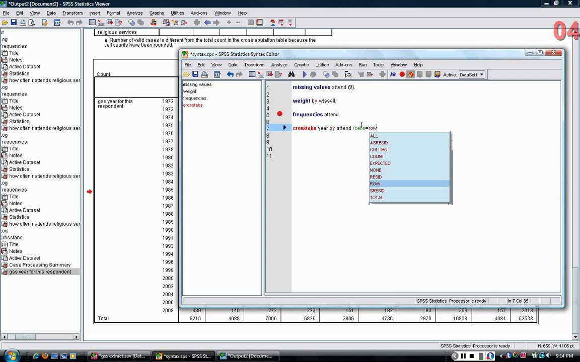 Analyzing the General Social Survey using SPSS 4 - YouTube