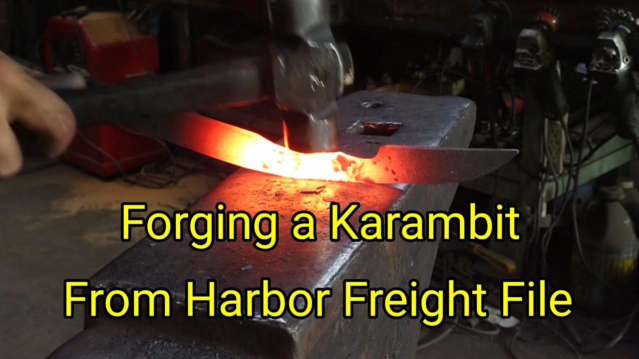 Forged Karambit from Harbor Freight file. - YouTube