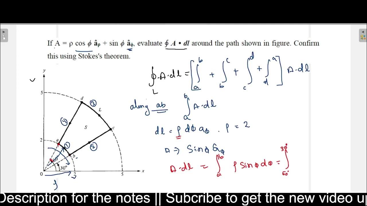 Numerical Problem on Vector Calculus || Line Integral || Stokes theorem - YouTube