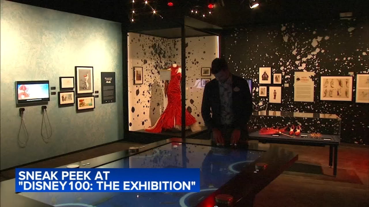 Sneak peek behind Disney100: The Exhibition in Chicago - YouTube