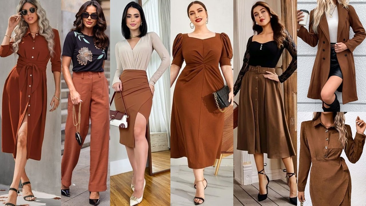 HERMOSOS OUTFITS CON LA TENDENCIA DEL COLOR MARRÓN - YouTube