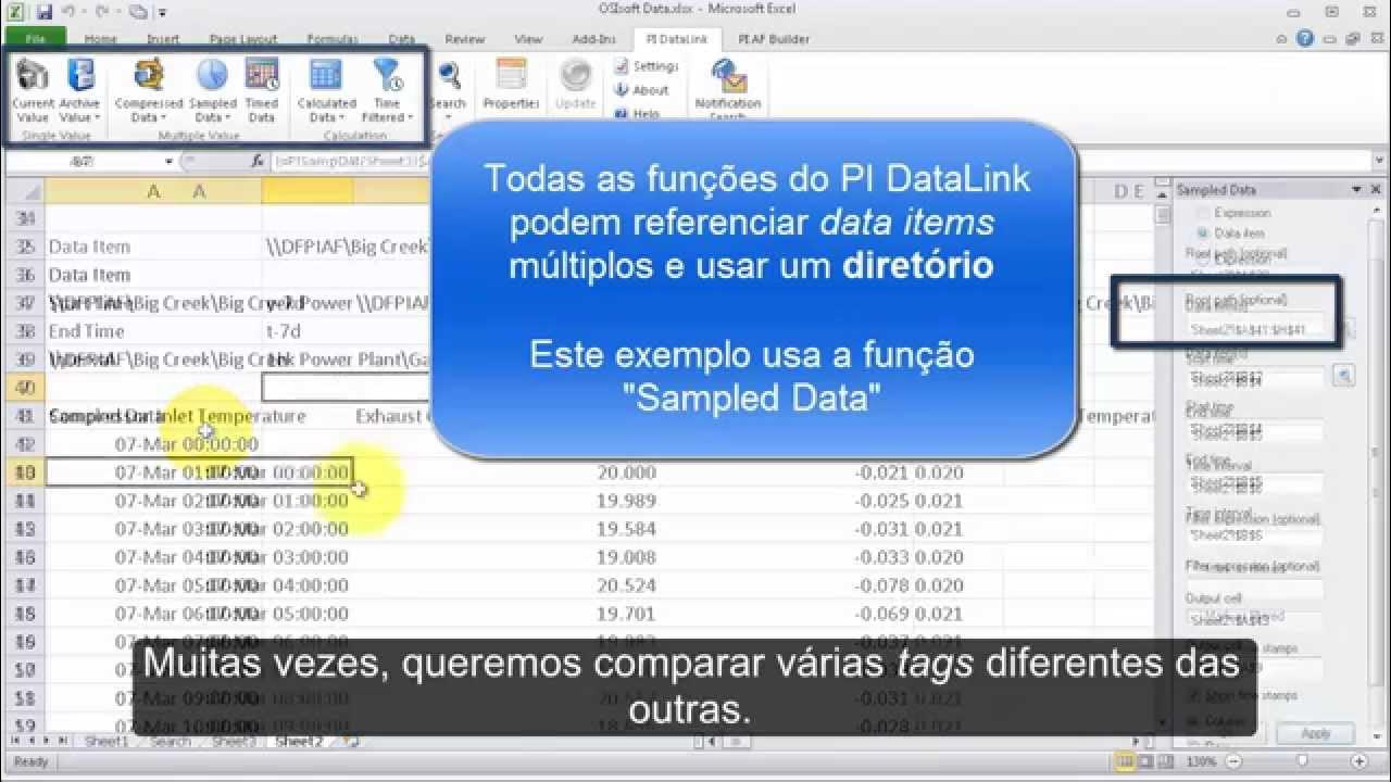 OSIsoft: Dicas PI DataLink - Tabela de PI Data Item (Colunas) versus ...