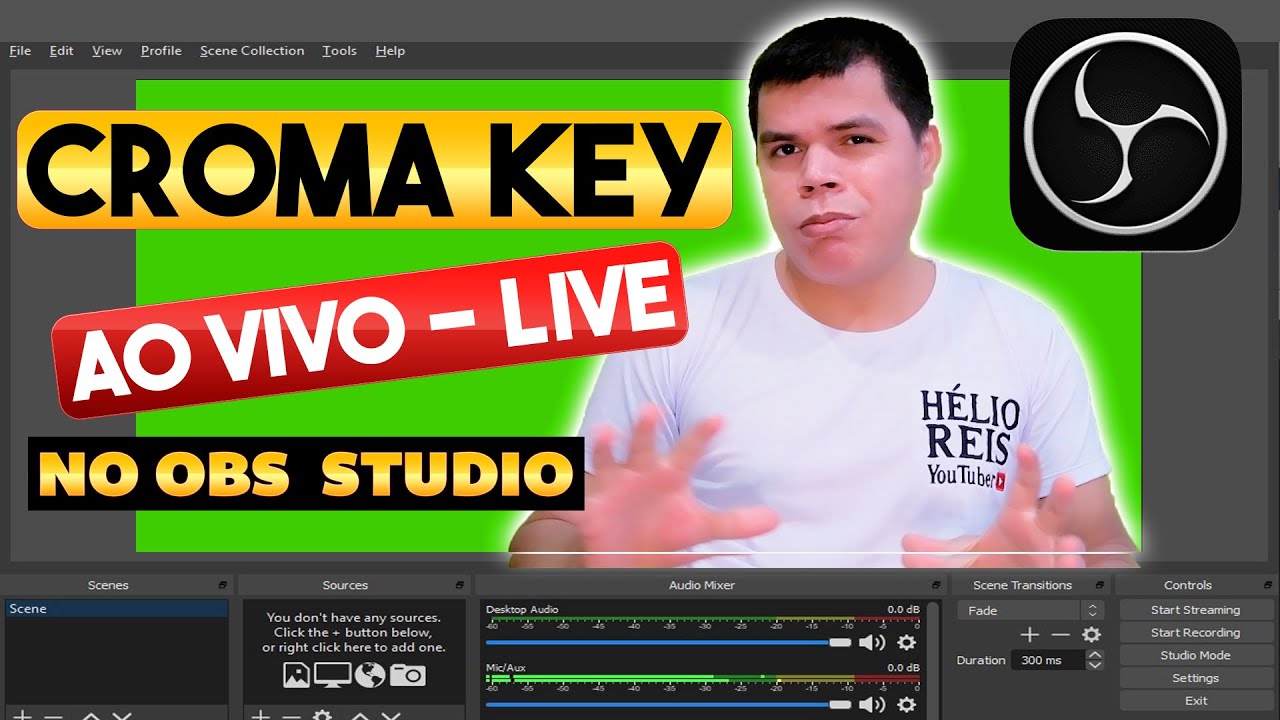 Como fazer CHROMA KEY, FUNDO VERDE ao vivo usando OBS Studio ...