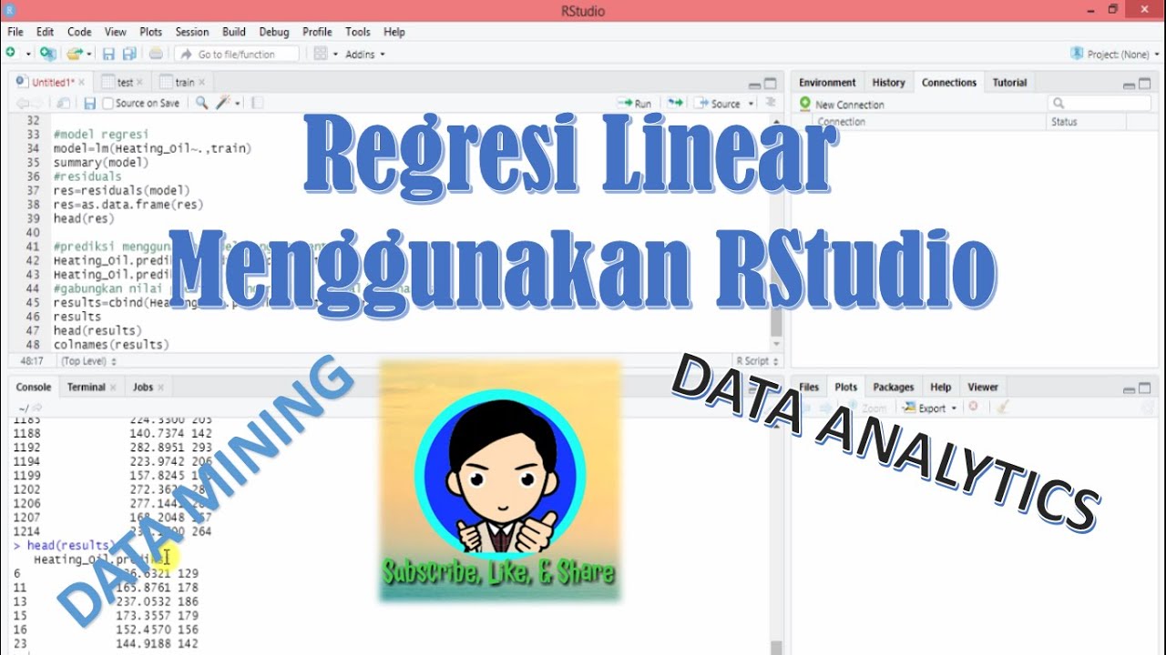 Regresi Linear Menggunakan RStudio # Machine Learning - YouTube