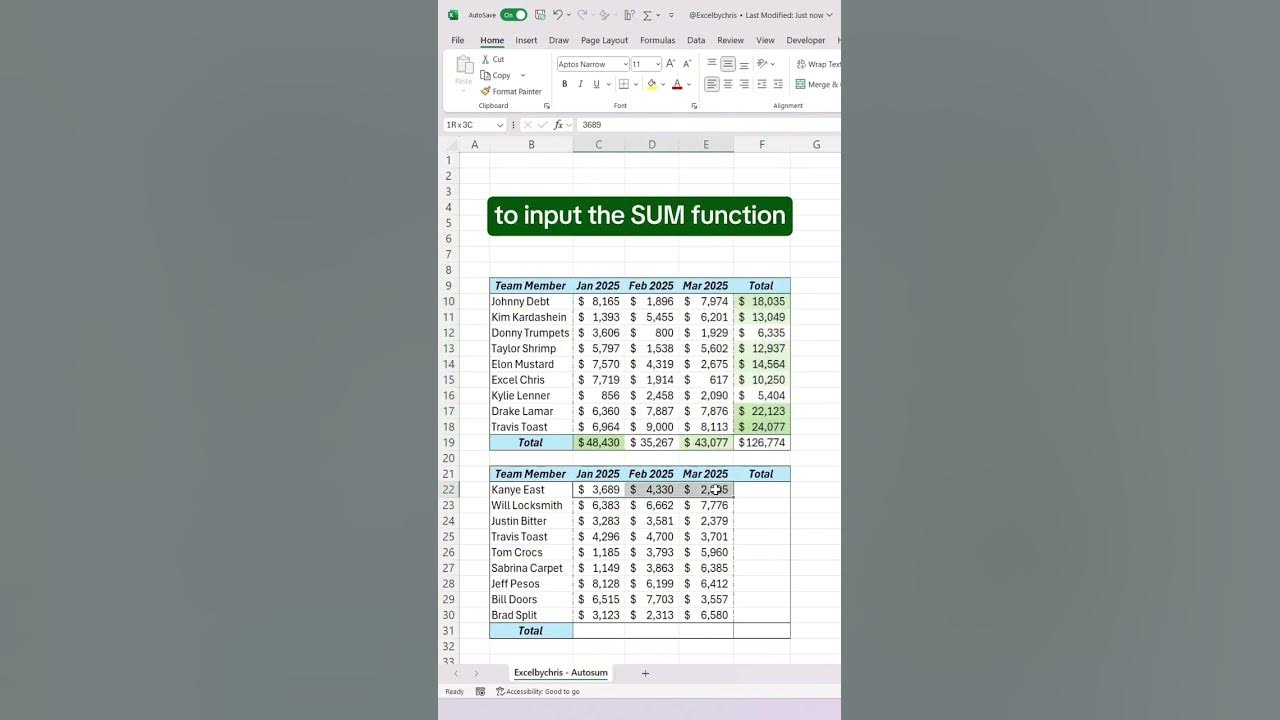 Easy way to sum up on excel #education #exceltips #shorts #exceltips #exceltricks #exceltutorial ...
