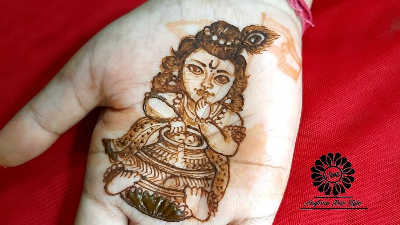 How to Draw Baby Krishna Mehndi Design Step By Step/ janmastami special ...