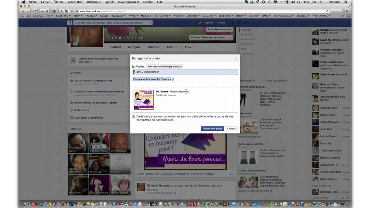 Facebook: partager sur plusieurs murs en même temps - YouTube