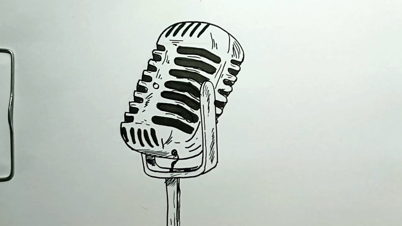 How to Draw Vintage Microphone - YouTube