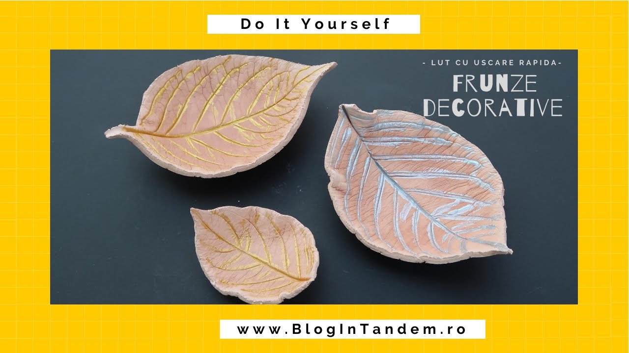 DIY - Frunze decorative din lut cu uscare rapida - YouTube