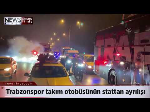 Trabzonspor takım otobüsünün stattan ayrılışı