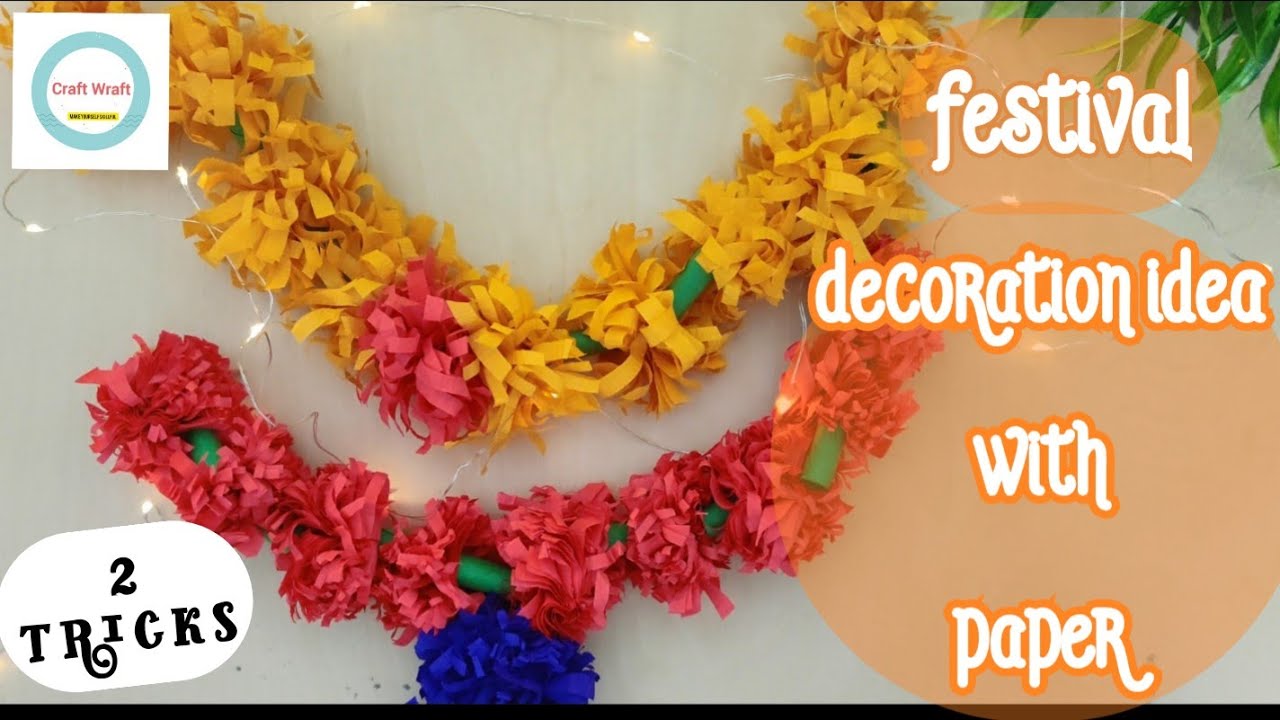 Crape Paper Mala or Garland different Style For Any Decoration purpose ...