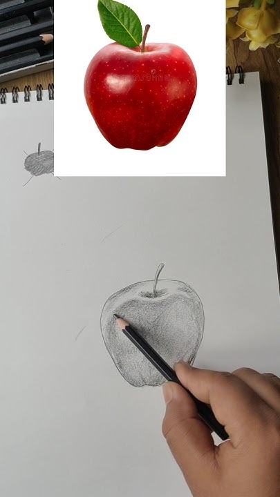 Easiest Apple Drawing Technique🍎/ How to Draw Apple For Beginners # ...