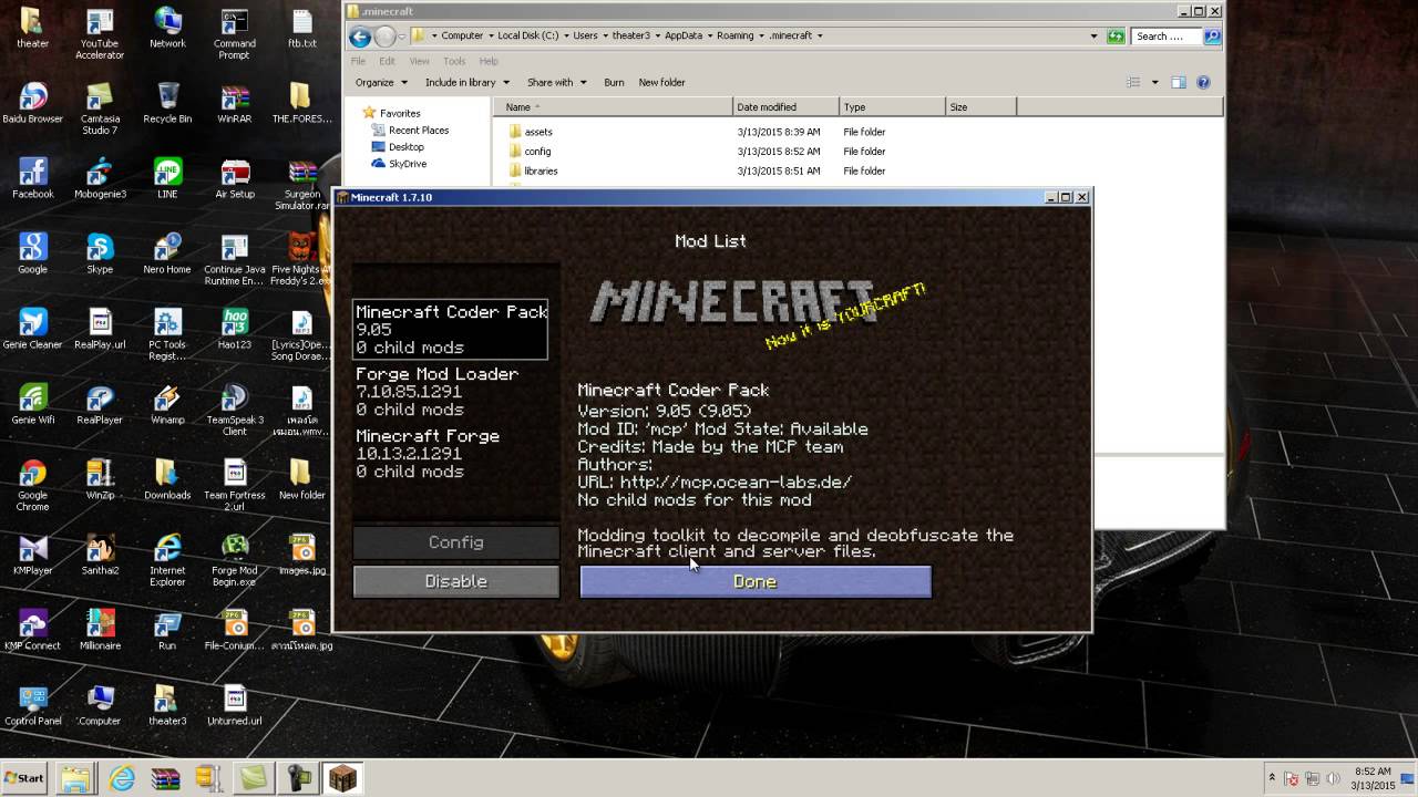 minecraft การลง mod NEI 1.7.10 - YouTube