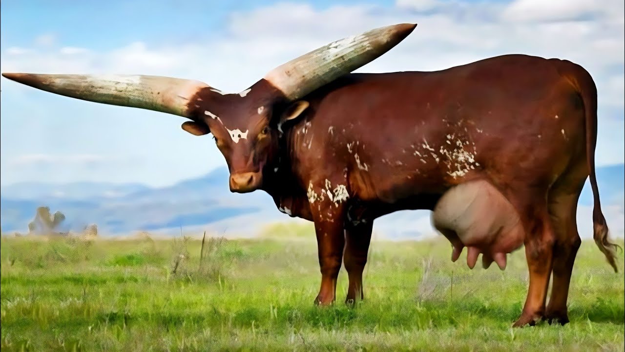 6 Feet Long Horns Cow 😱| Worlds Longest Horns Ankole Watusi Cow |Video ...