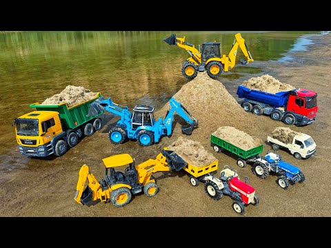 Jcb Loading Sand BharatBenz Truck Swaraj Tractor Pickup Tipper? Jcb Ki Khudai | Jcb Tractor Cartoon