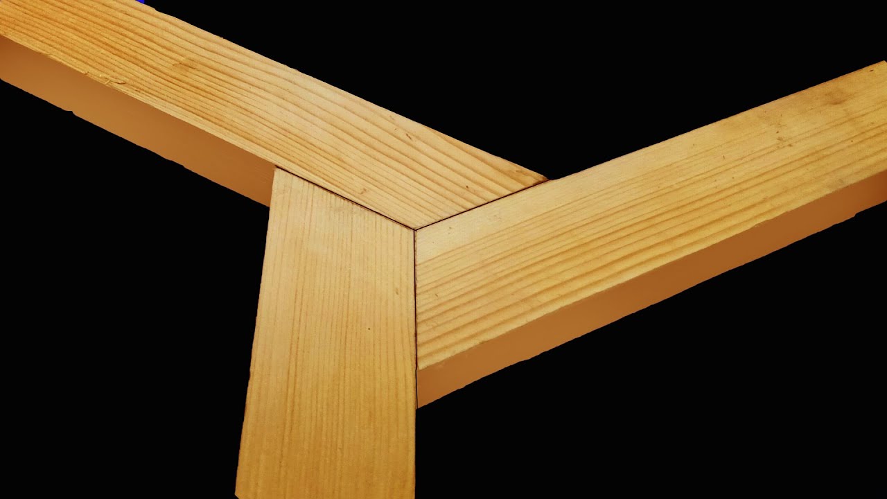 woodworking tip Triangular connection with wooden dowel pin and wood ...