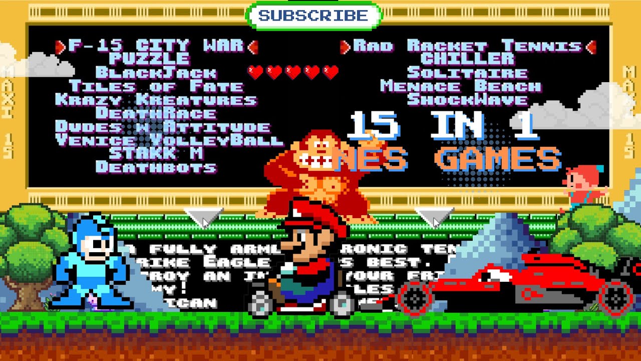 maxi 15 game cartridge nes gameplay - YouTube
