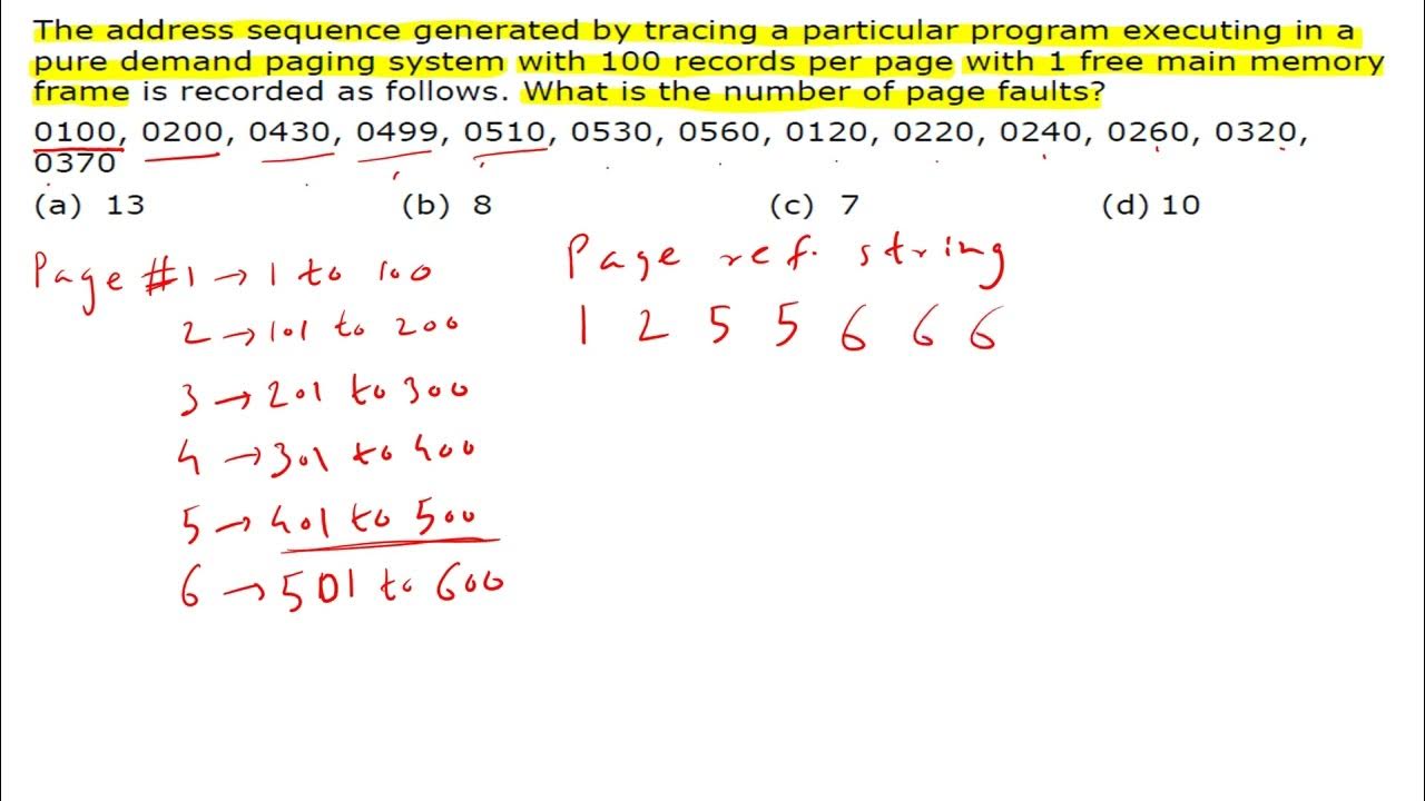 Paging Numerical GATE CSE Exam Question - YouTube