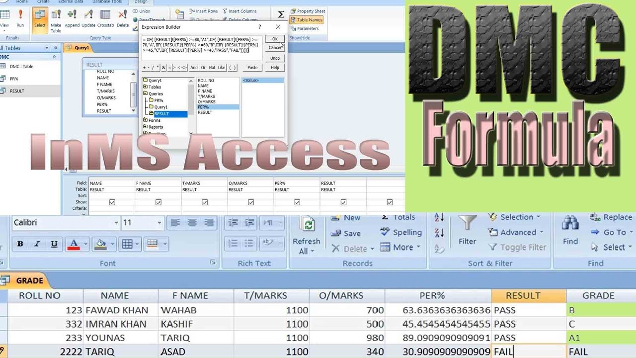 Step by step DMC Formula in Ms Access - YouTube
