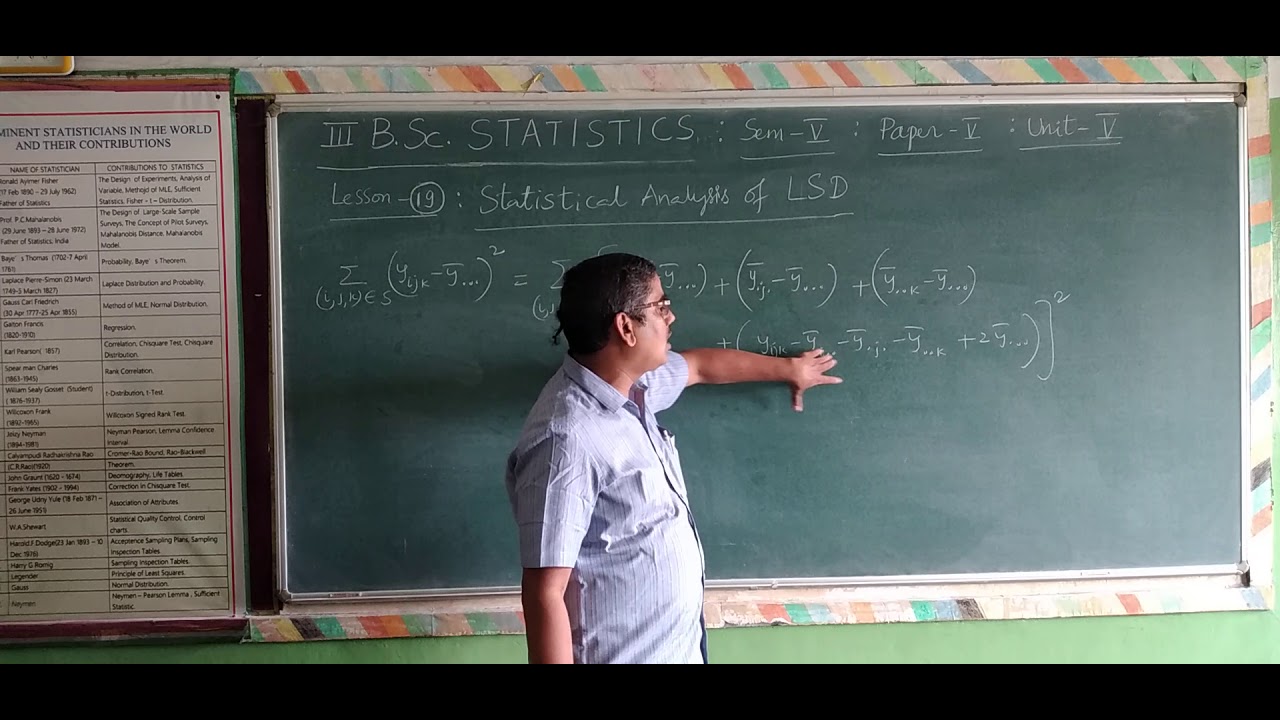 Statistical Analysis of LSD - BSc Statistics - YouTube