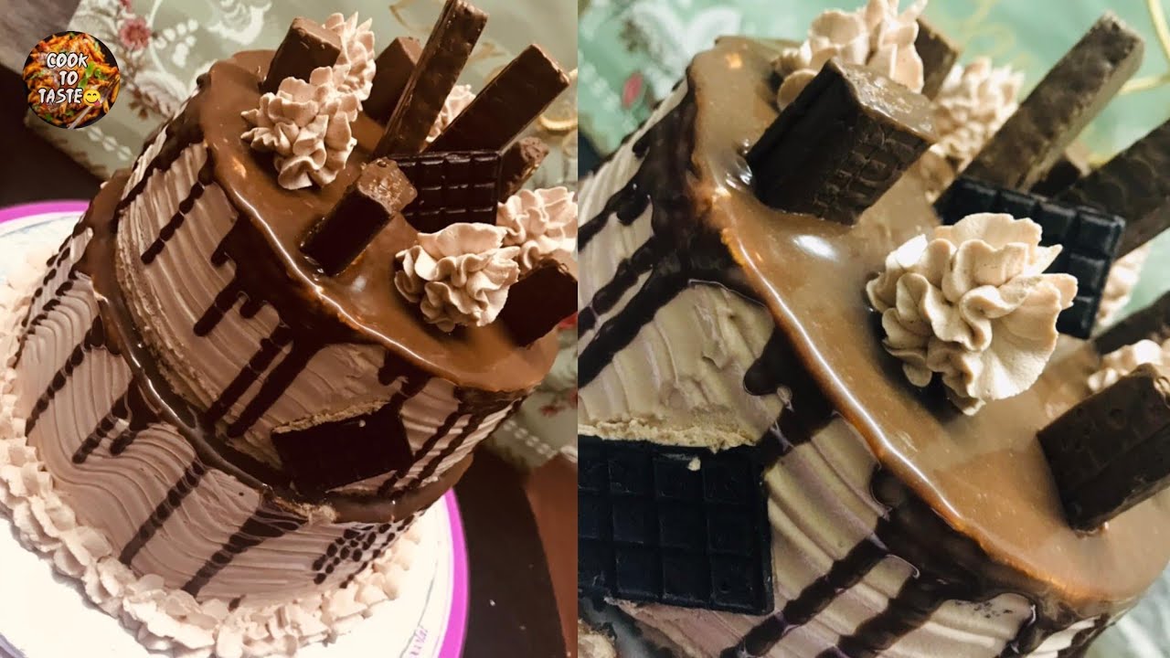 Easy double layer cake decoration ideas | mouth watering cake by Cook ...