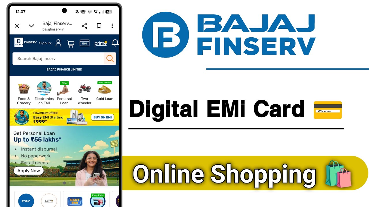 Bajaj Finserv Digital EMi Card Online Shopping - YouTube