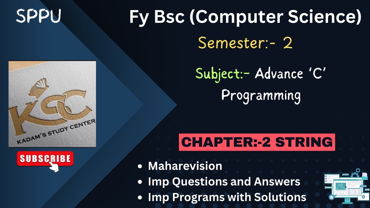Fy BCS || Semester 2 || Advance C || 2. Strings || Maharevision || IMP ...