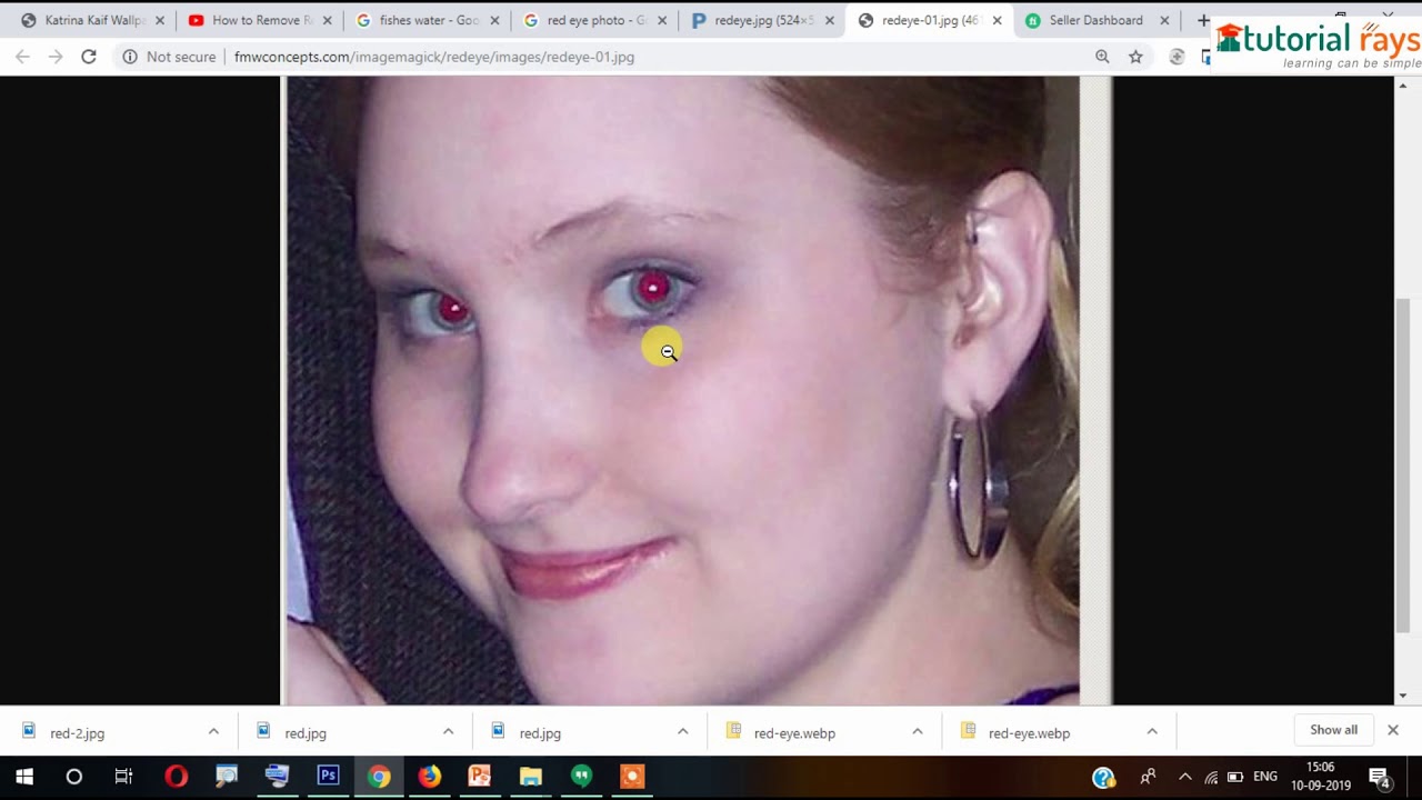 19.Photoshop CS6 Red Eye Tool - Tutorial Rays - YouTube