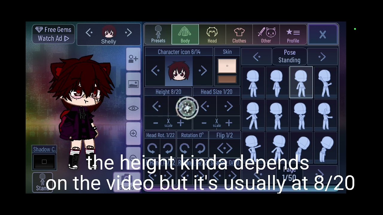 my oc height and skin color! - YouTube