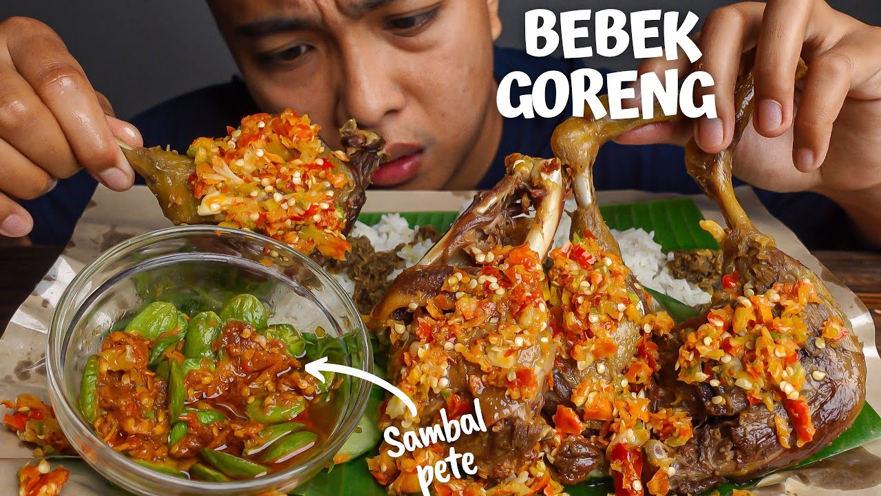 MUKBANG BEBEK GORENG SAMBAL CABE CINCANG!! - YouTube