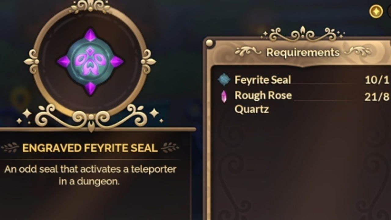 How to Make an Engraved Feyrite Seal in Fae Farm - YouTube