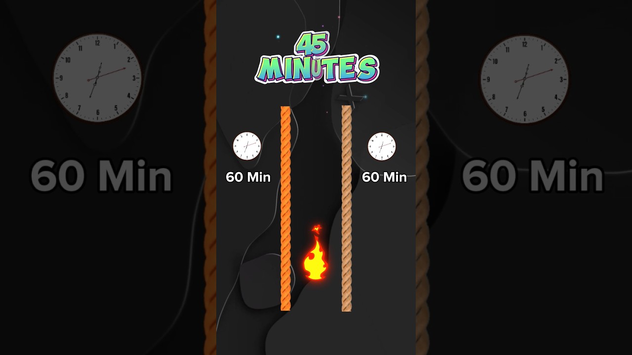 Mind-Bending Rope Puzzle: Measure 45 Minutes with Two Different Ropes!🔥 ...