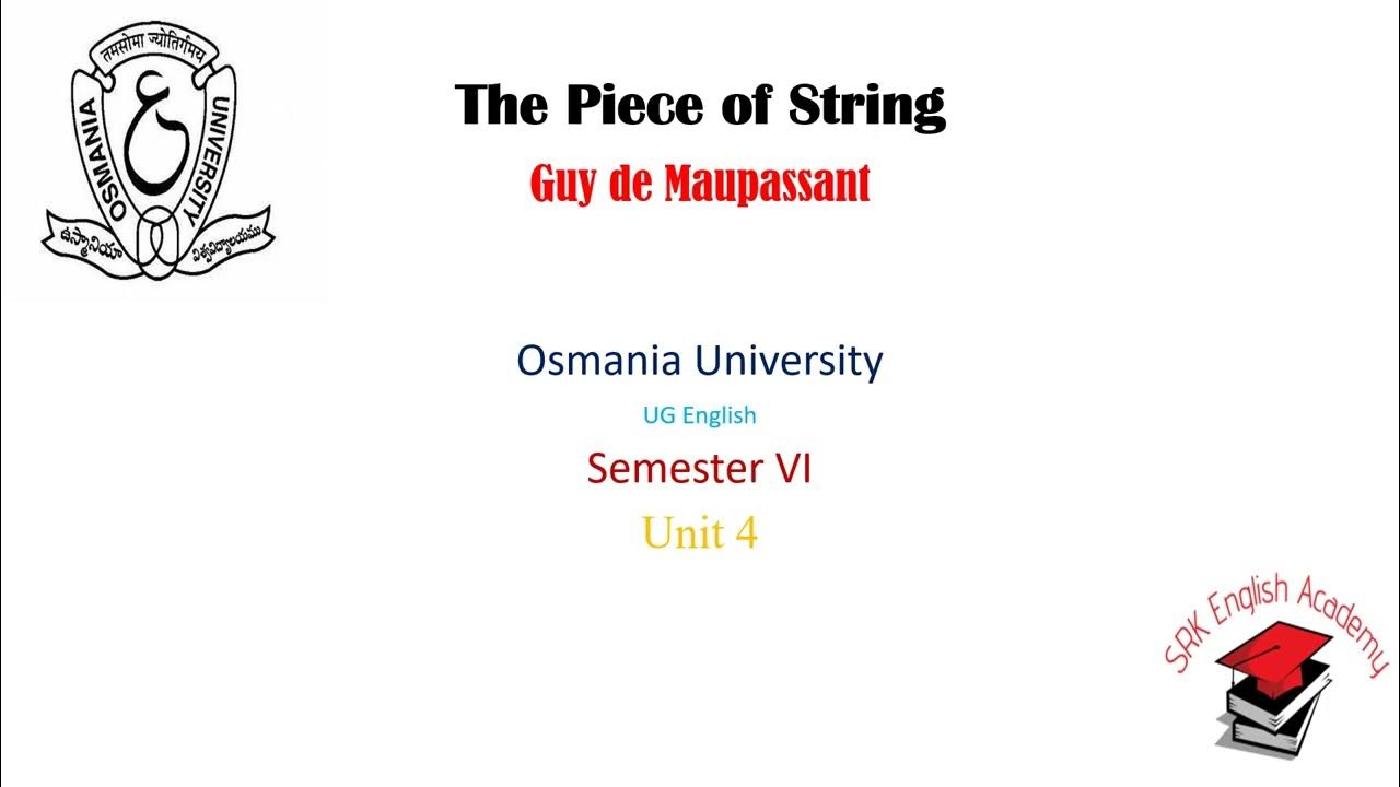 The Piece of String by Guy de Maupassant-Telugu - YouTube