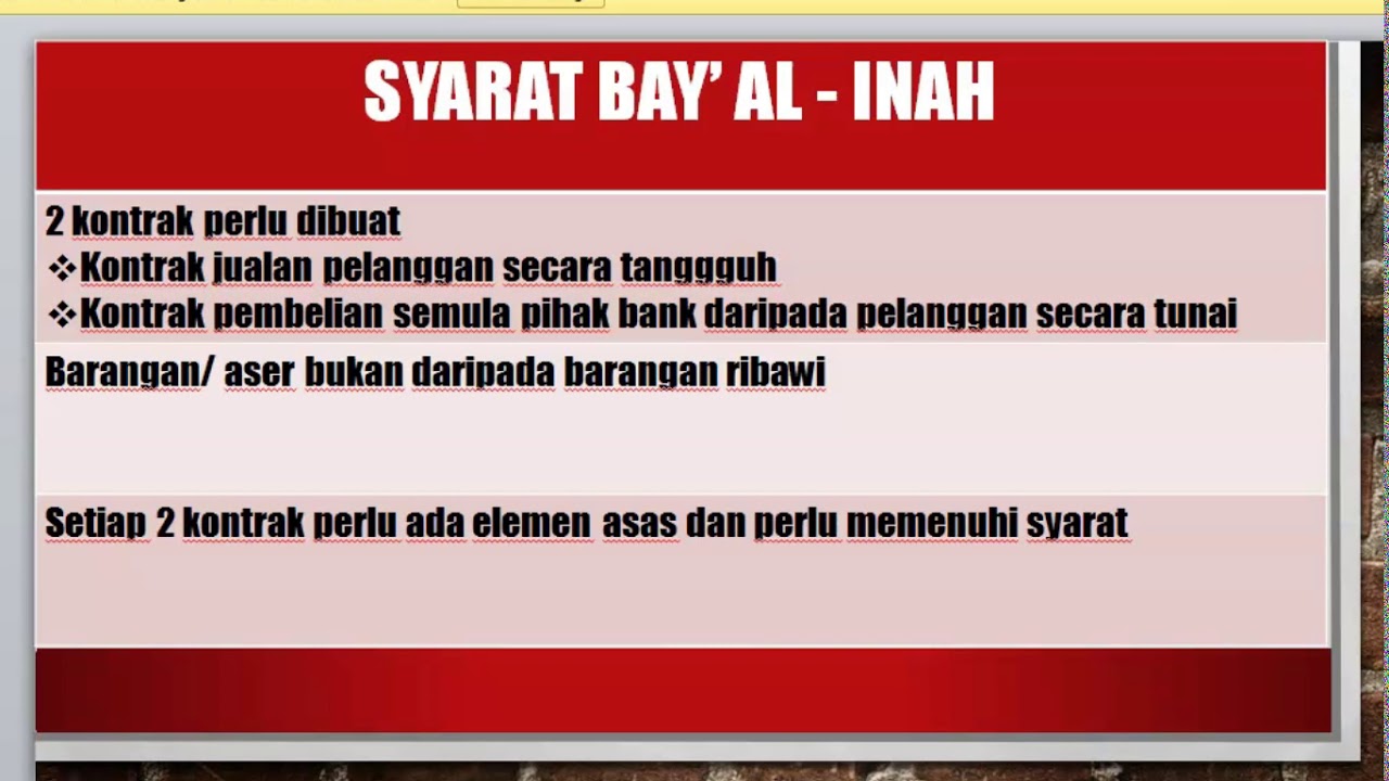 SY10202 Fiqh Muamalat Bay' Al - Inah - YouTube
