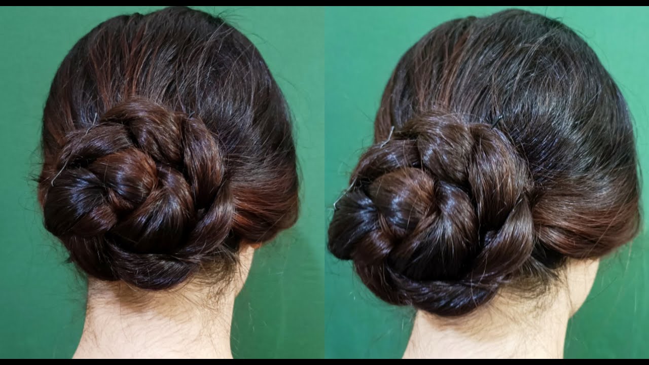 Hairstyle training:Tutorial of spiral hair style without hair tie - YouTube