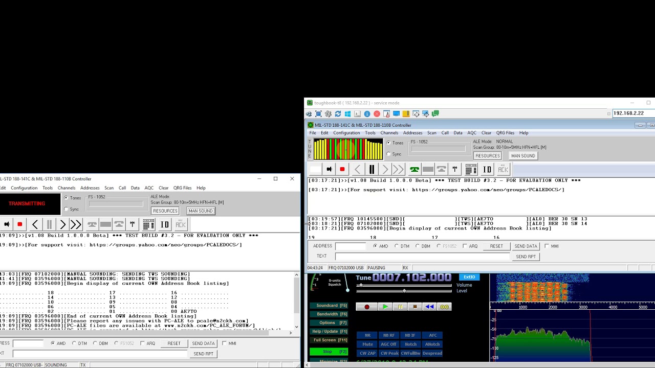 PC ALE demo using SDR for fast frequency hopping - YouTube