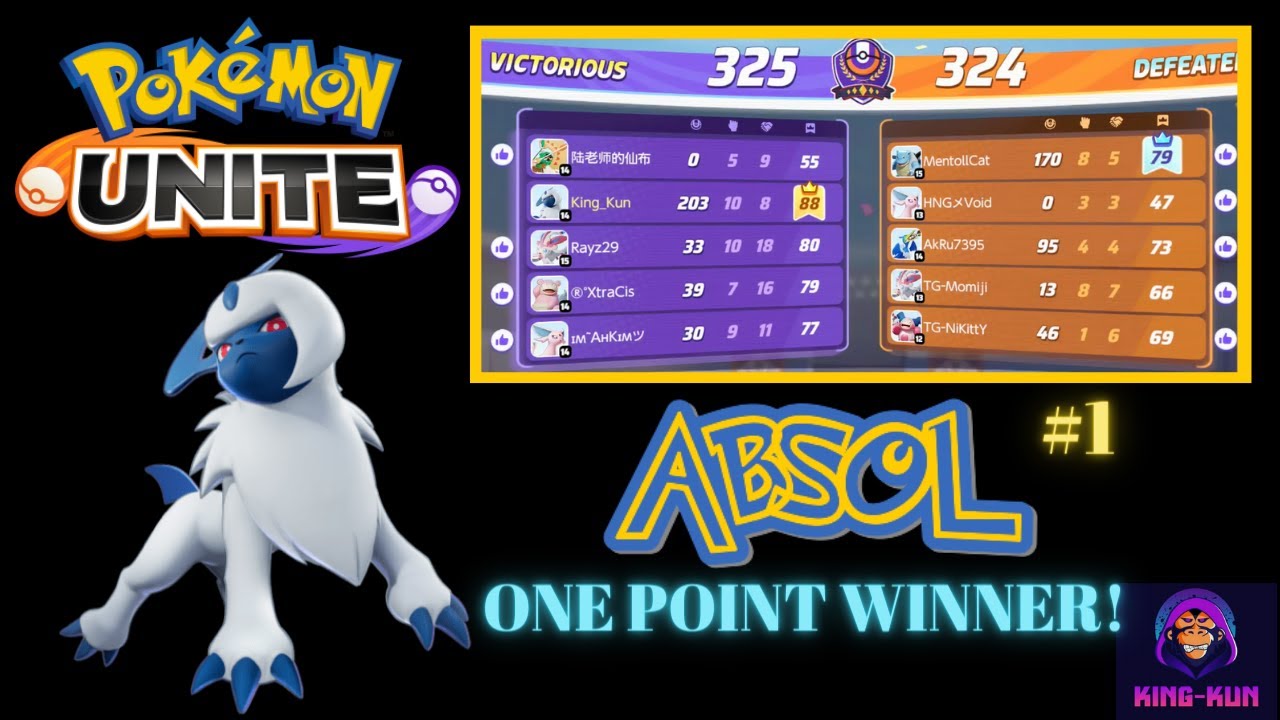 ABSOL GAMEPLAY!! WIN WITH ONLY ONE POINT DIFFERENT! POKEMON UNITE ...