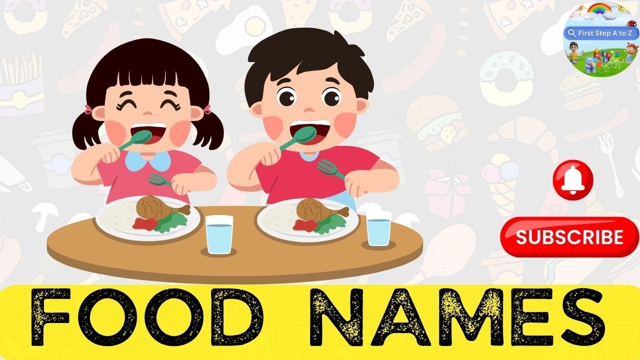 Food Names in English for Kids 🍔🍕 Food Names Vocabulary 🍗🍩 Learn Foods ...